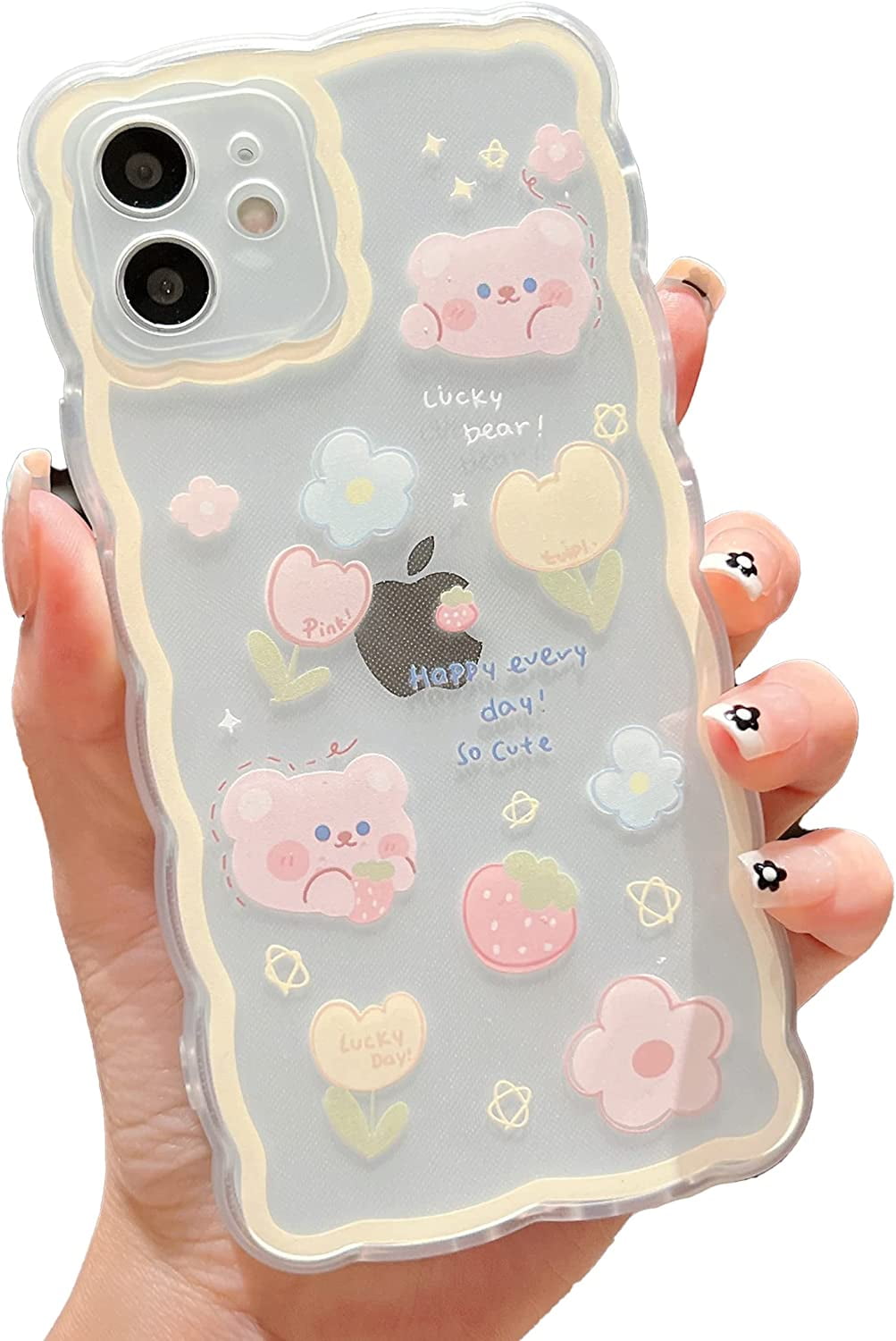 Compatible with iPhone 12 Mini Case Cute Cartoon Floral Butterfly ...
