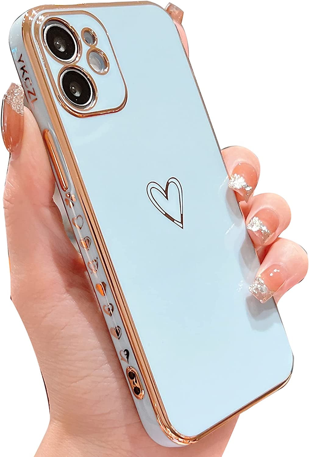 Compatible with iPhone 12 Mini Case for Women Girl, Luxury Plating Edge ...