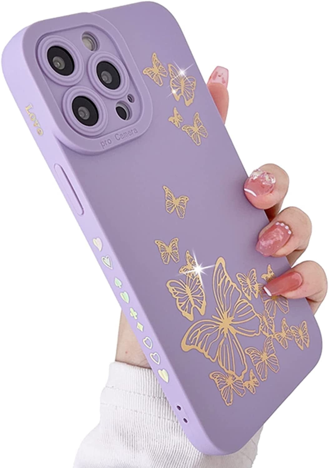 Compatible with iPhone 12 Pro Max Case, Butterfly Pattern with Side ...