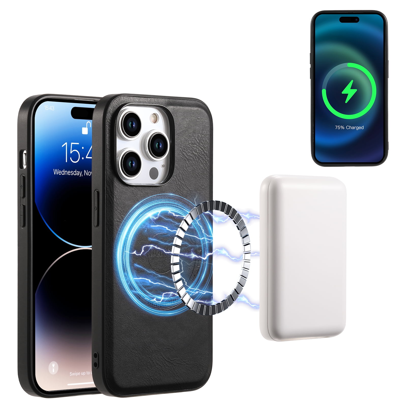 Compatible with iPhone 12 Pro Max PU Leather Magnetic Case, Secure Grip ...