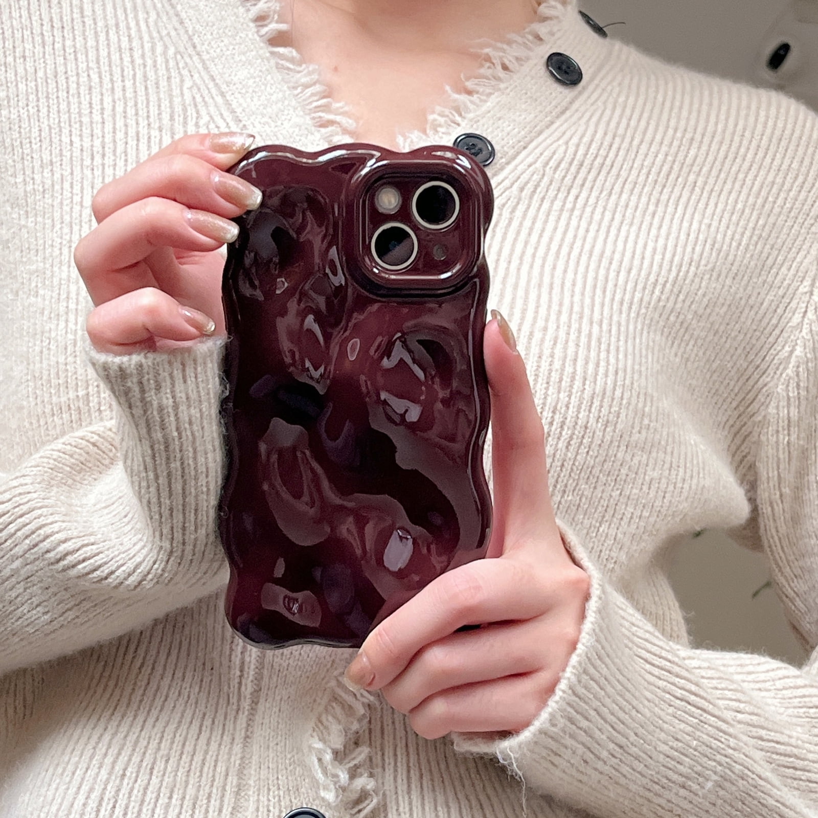 Compatible with iPhone 12 Wavy Phone Case, Cute 3D Wave Bubble Pattern ...