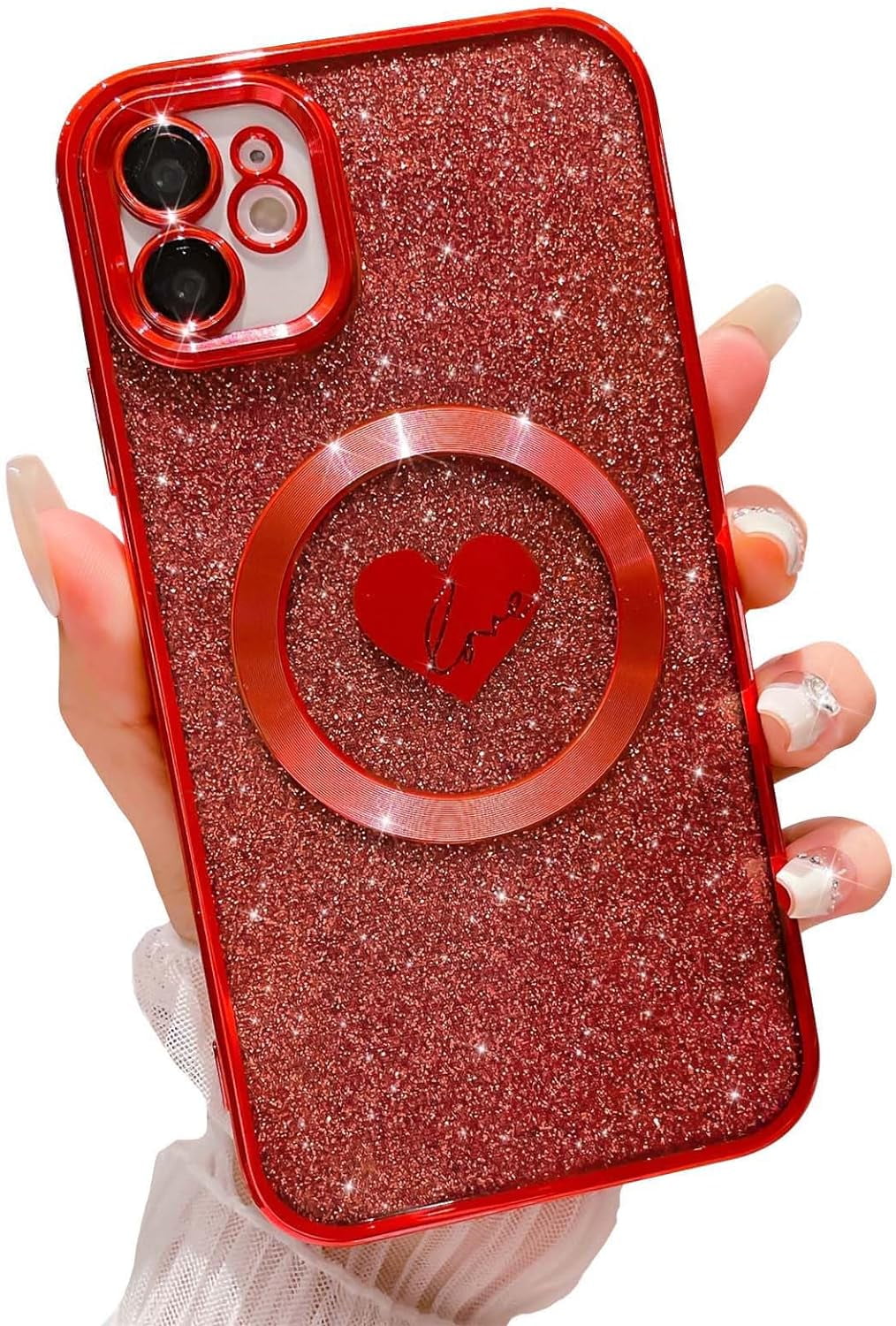 Compatible with iPhone 13 6.1 Inch Case with Magsafe, Plating Heart ...