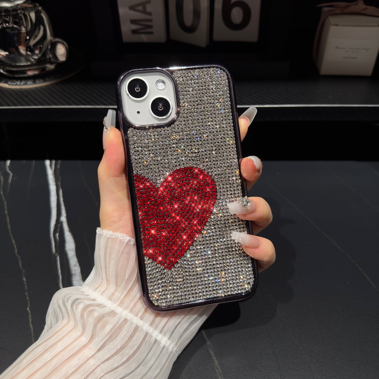 Compatible with iPhone 13 Bling Case, Glitter Full Diamond Rhinestone ...