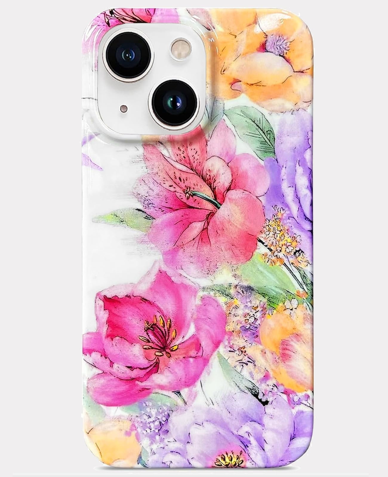 Compatible with iPhone 13 Case 6.1" Garden Flower Soft Silicone Rubber ...