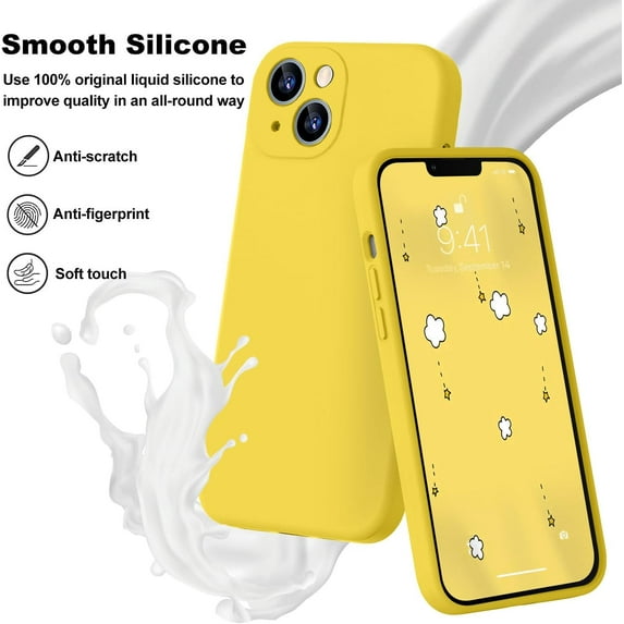 Compatible with iPhone 13 Case 6.1 inch Premium Liquid Silicone [Soft Microfiber Lining Anti ...