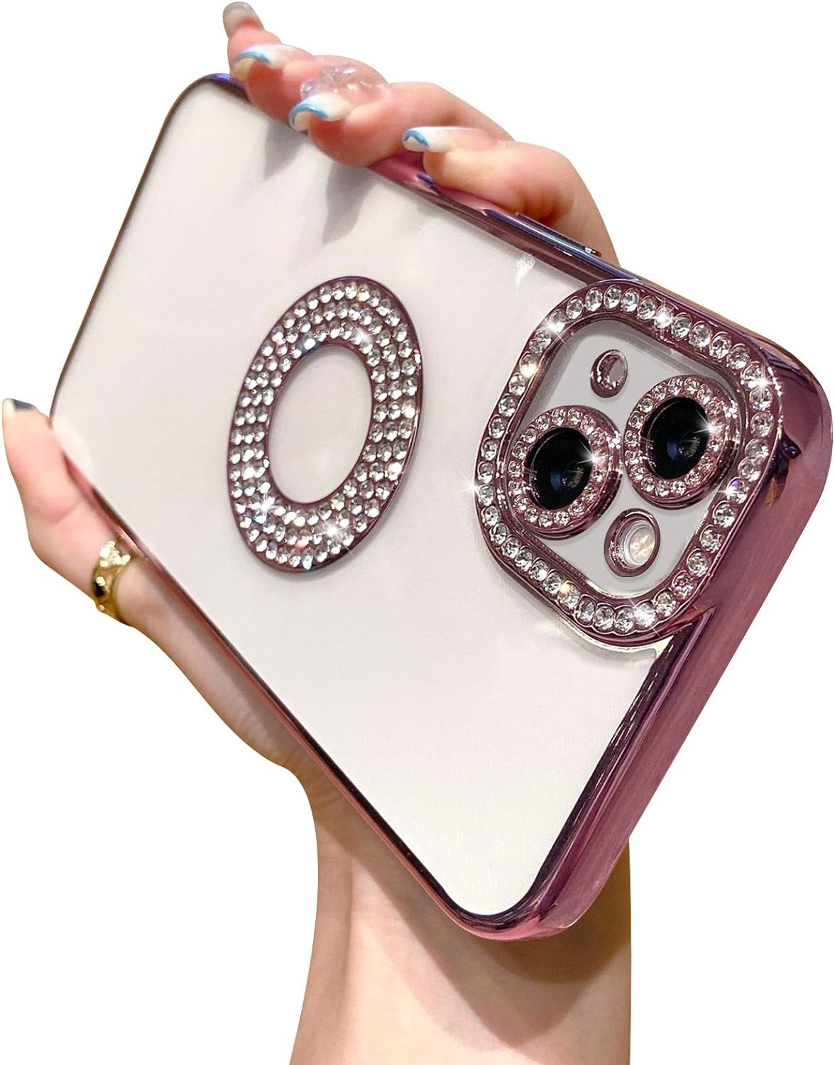 Compatible for iPhone 13 Case with Luxury Clear Plating Logo View ...