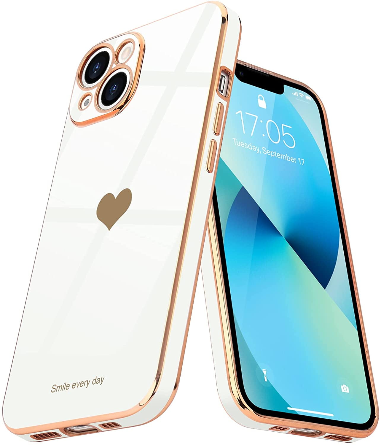 Compatible with iPhone 13 Case for Women Girl Cute Love-Heart Luxury ...