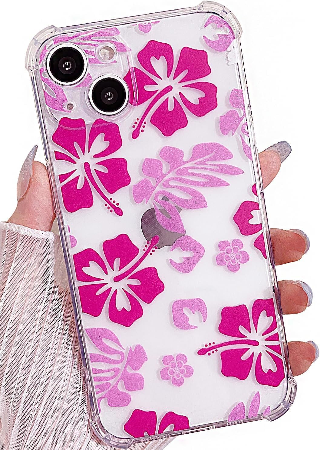 Compatible with iPhone 13 Clear Case,Cute Flower Floral Color Design ...