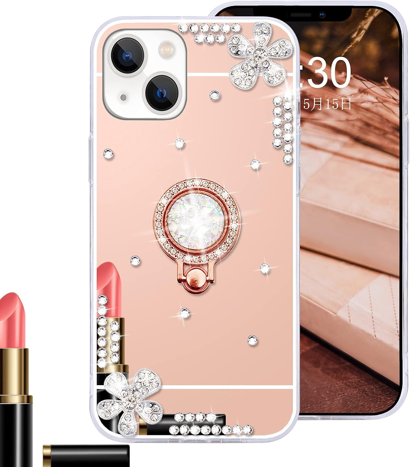 Compatible with iPhone 13 Mini Makeup Mirror Case for Women Girls ...