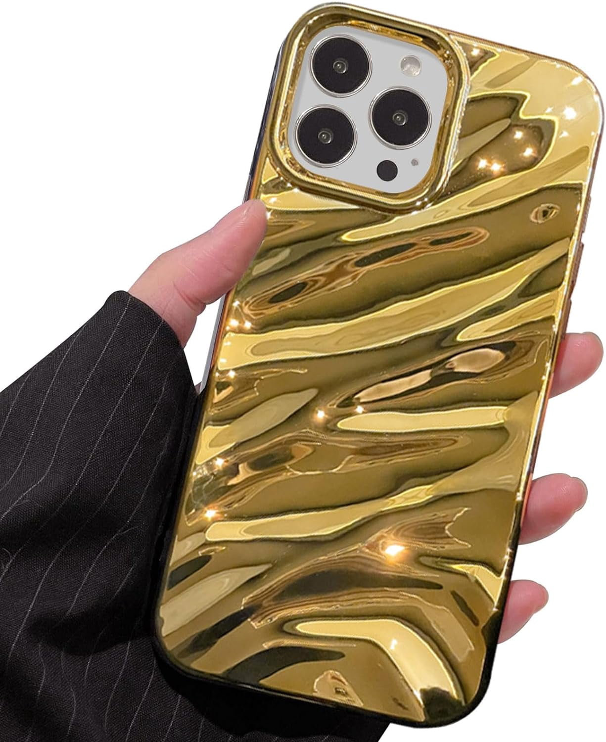 Compatible iPhone 13 Pro Case, 3D Cute Luxurious Curl Water Ripple ...
