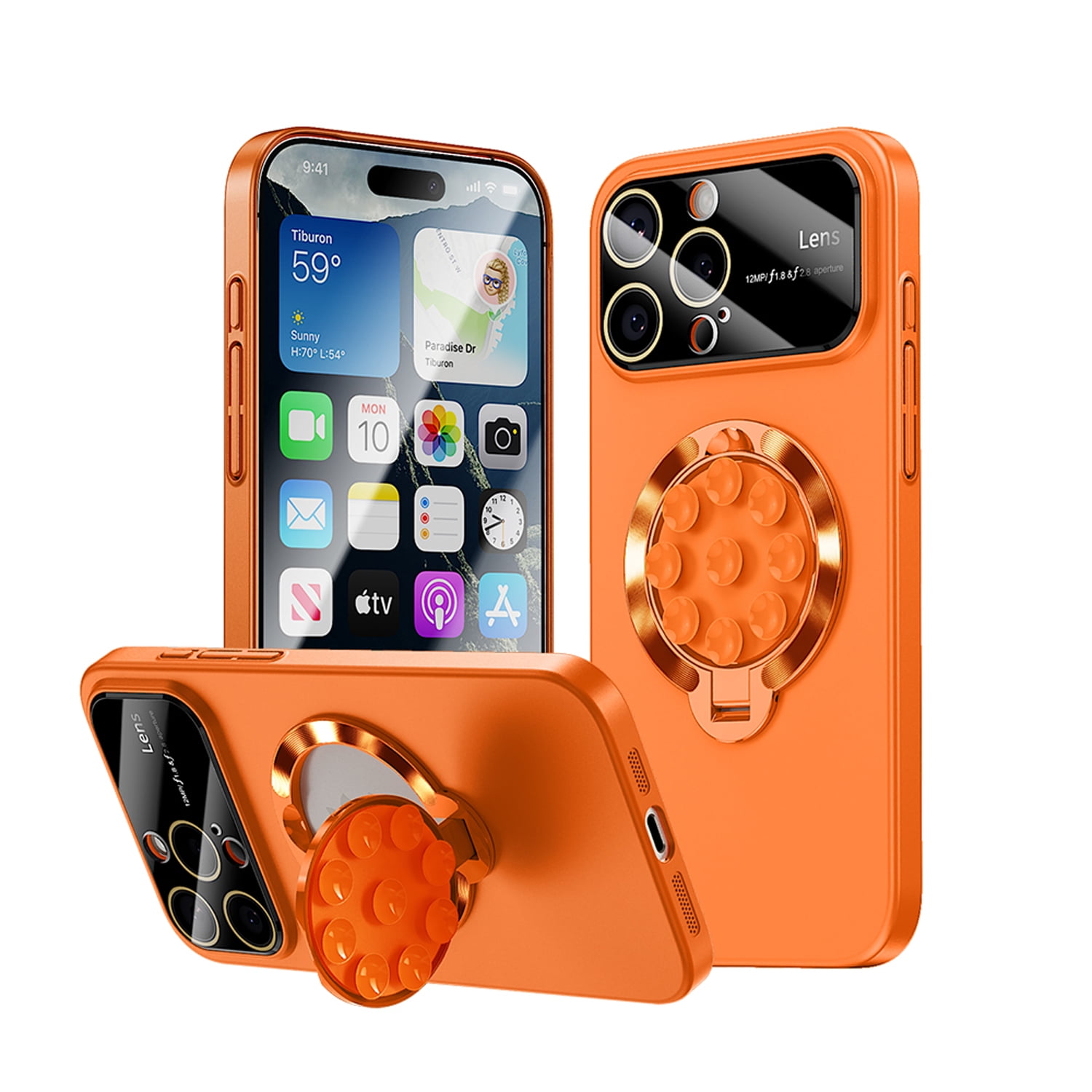 Compatible for iPhone 13 Pro Case with Invisible Stand & Camera Lens ...