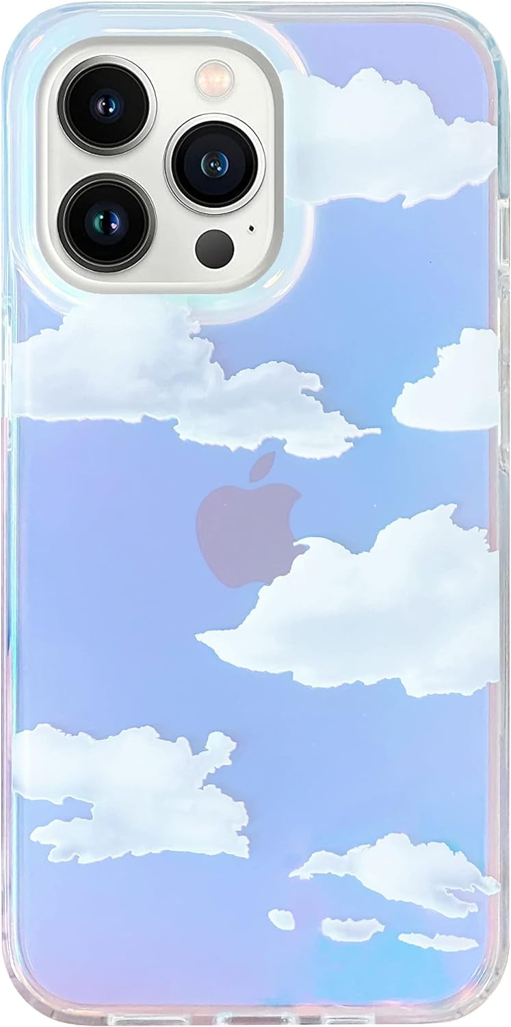 Compatible for iPhone 13 Pro Cute Clear Crystal Holographic Laser White ...