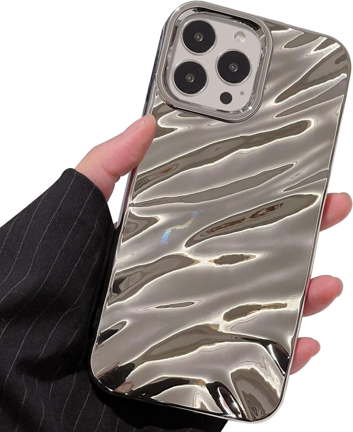 Compatible iPhone 13 Pro Max Case, 3D Cute Luxurious Curl Water Ripple ...