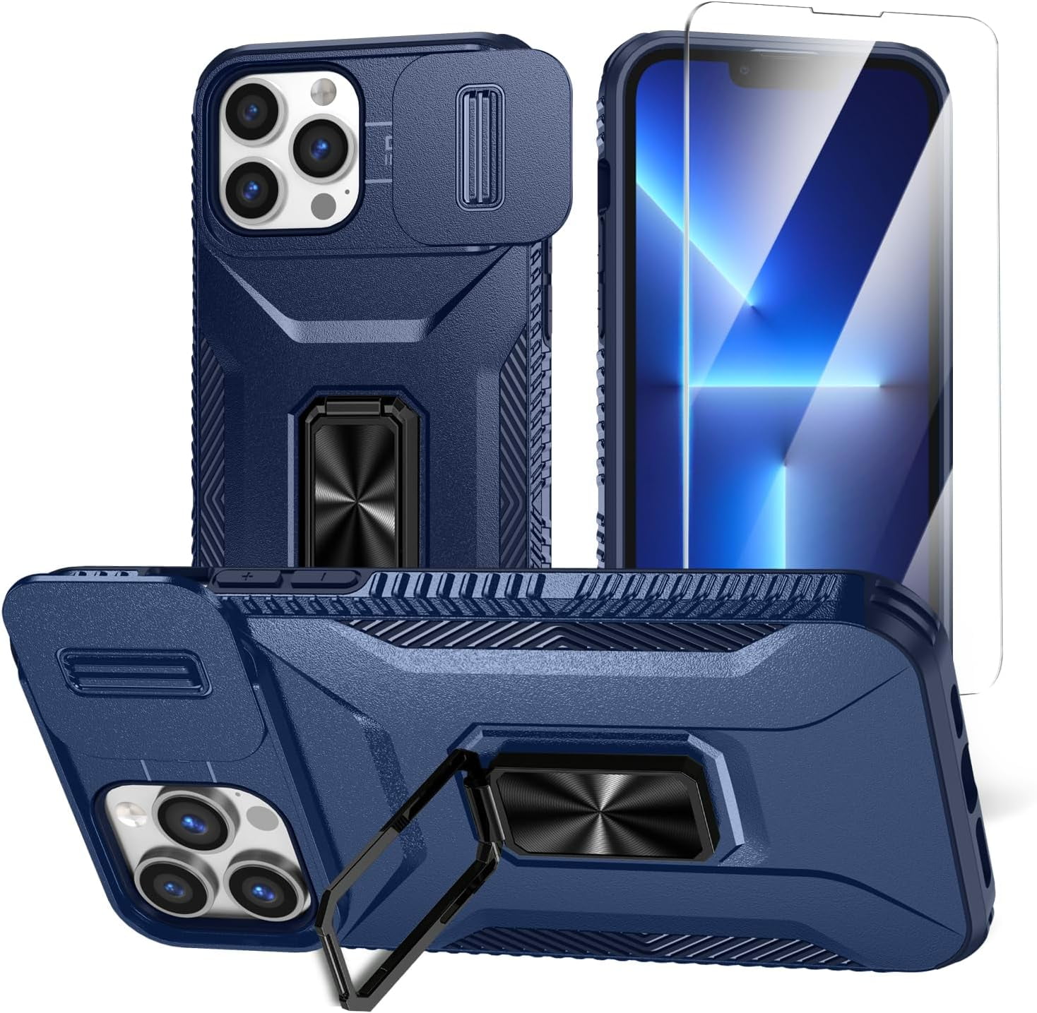 Compatible with iPhone 13 Pro Max Case with HD Screen Protector & Slide ...