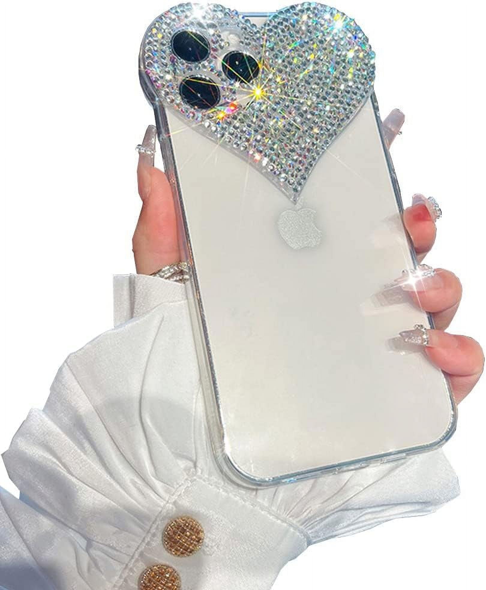 Compatible with iPhone 13 case,3D Heart Design Phone Cover with Girly ...