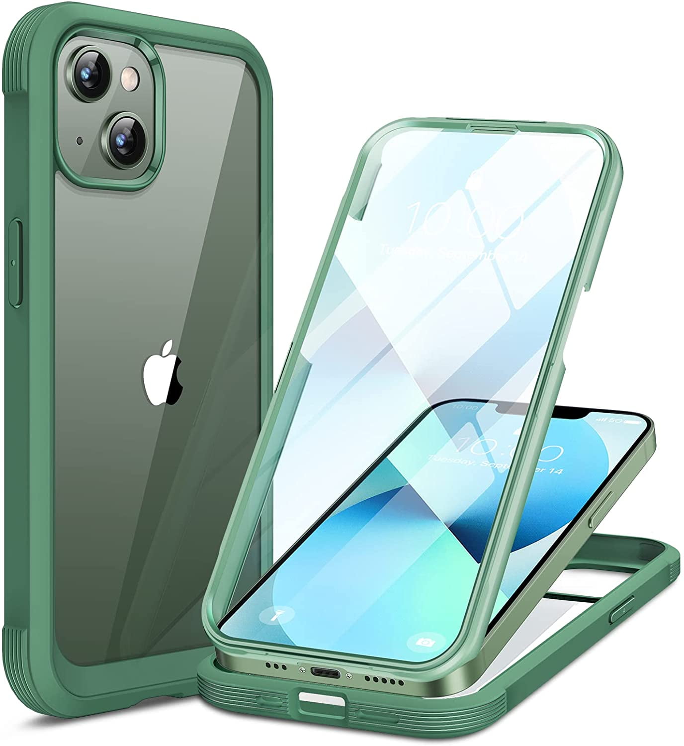Compatible with iPhone 13 case 6.1 inch, 2023 New Full-Body Glass Clear Case Bumper Case with ...