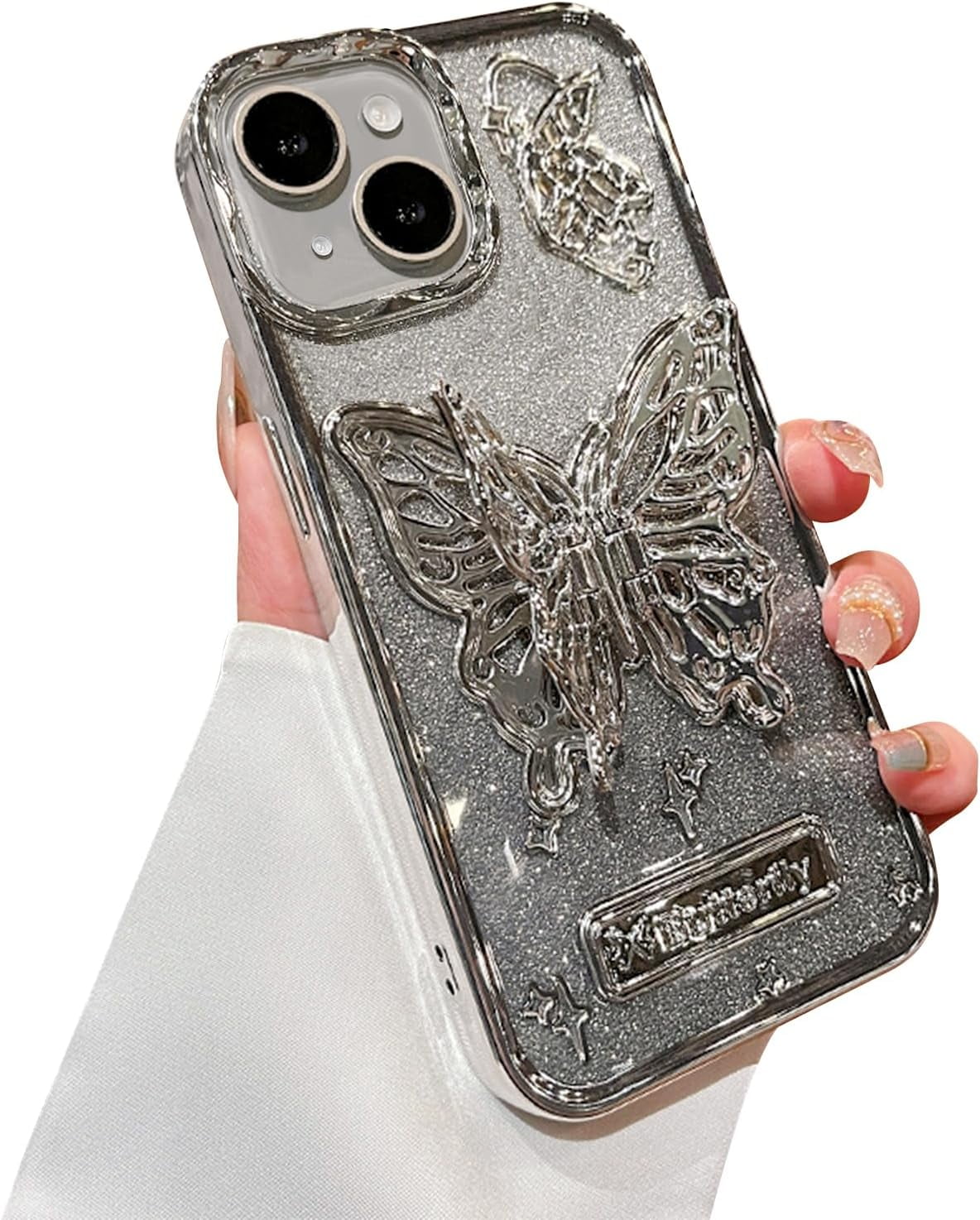 Compatible with iPhone 13 /iPhone 14 Case with Luxury Clear Glitter ...
