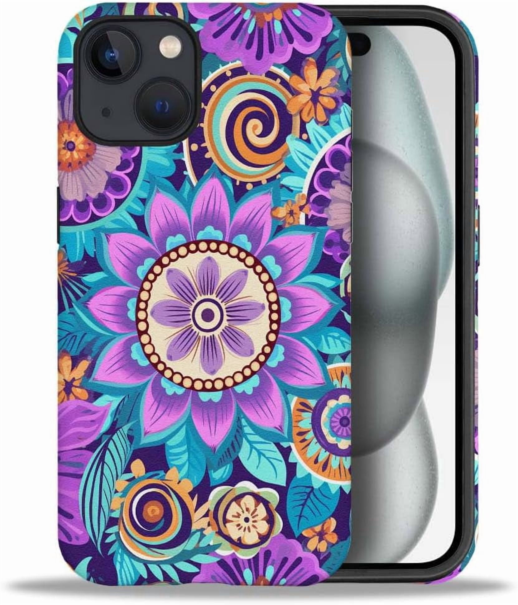 Compatible with iPhone 14 13 Case, Vintage Datura Flowers Soft TPU ...