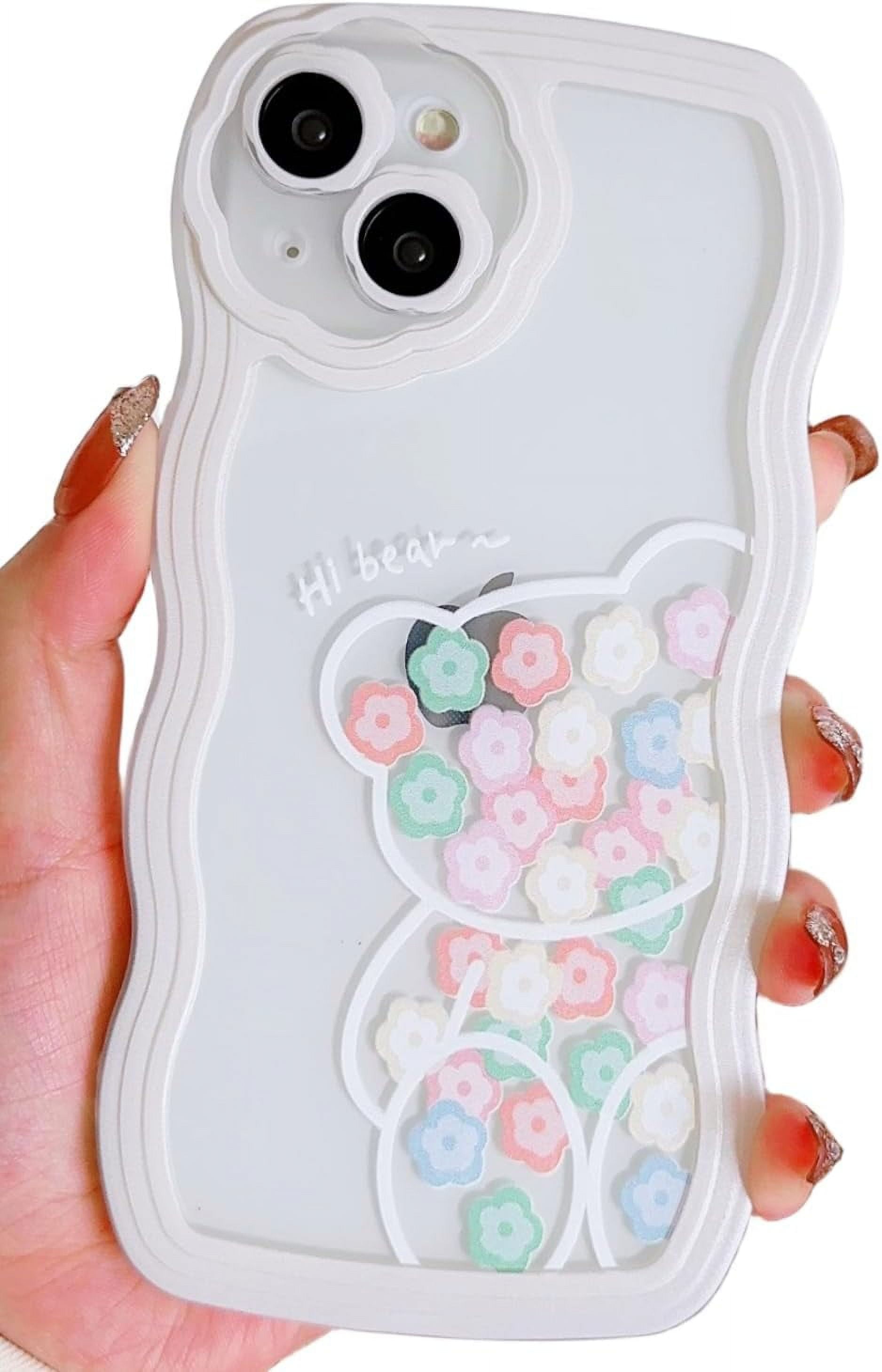 Compatible with iPhone 14 Case Clear with Floral Bear Design for Men ...