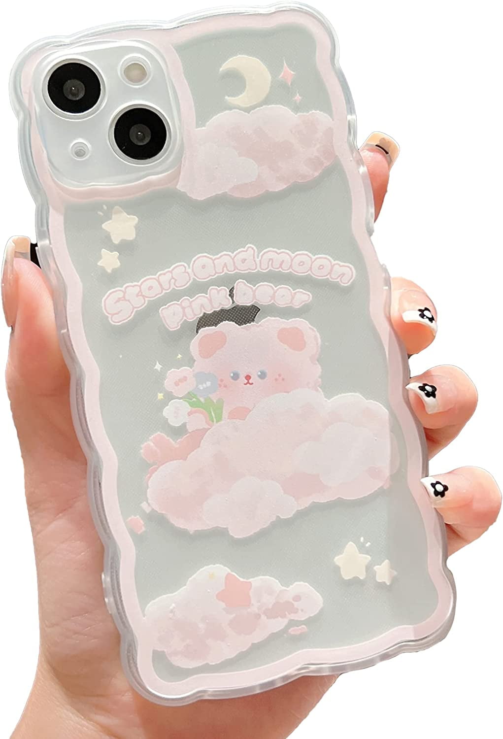 Compatible iPhone 14 Case Cute Cartoon Floral Bear Design Female Girl Aesthetic Cute Slim Soft ...