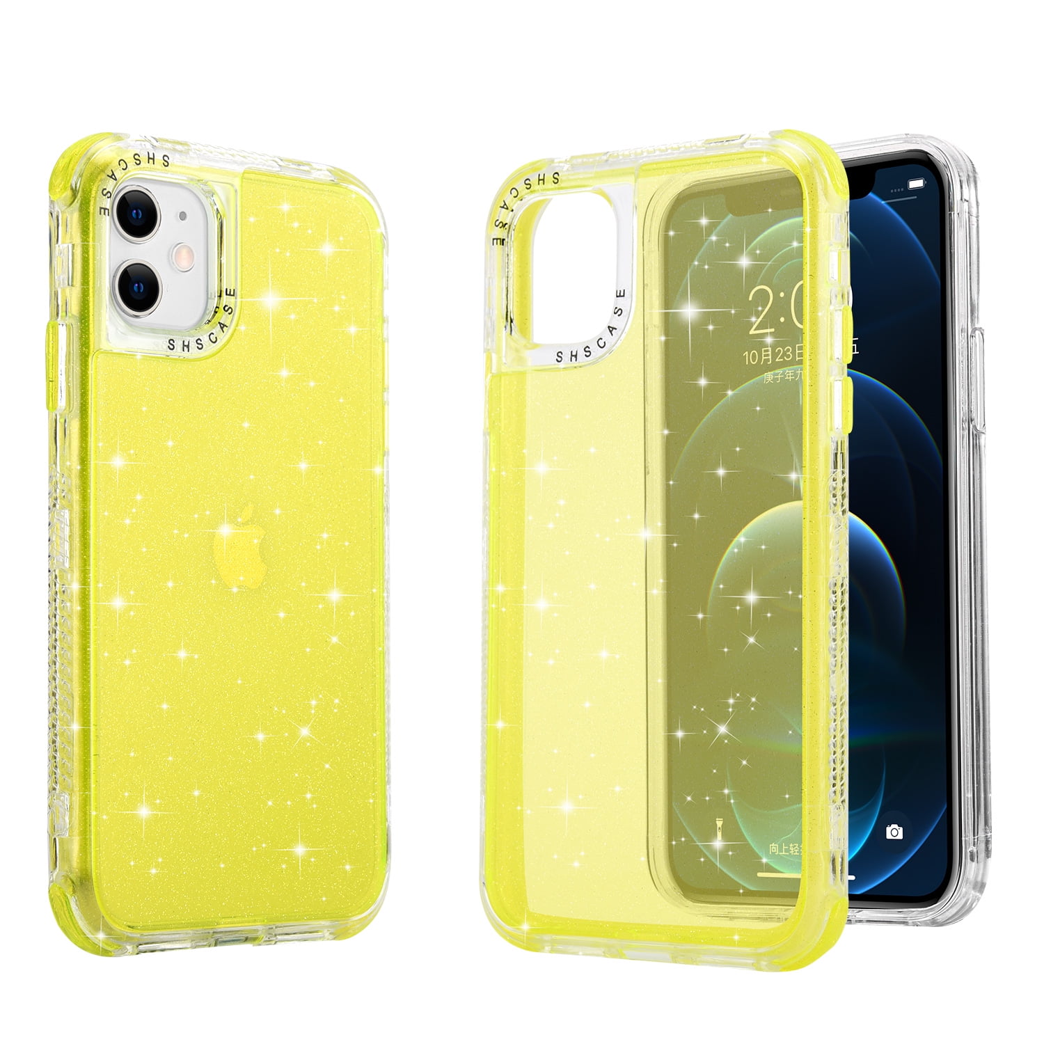 Compatible with iPhone 14 Case, Glitter TPU+Acrylic Space Frame Hybrid ...