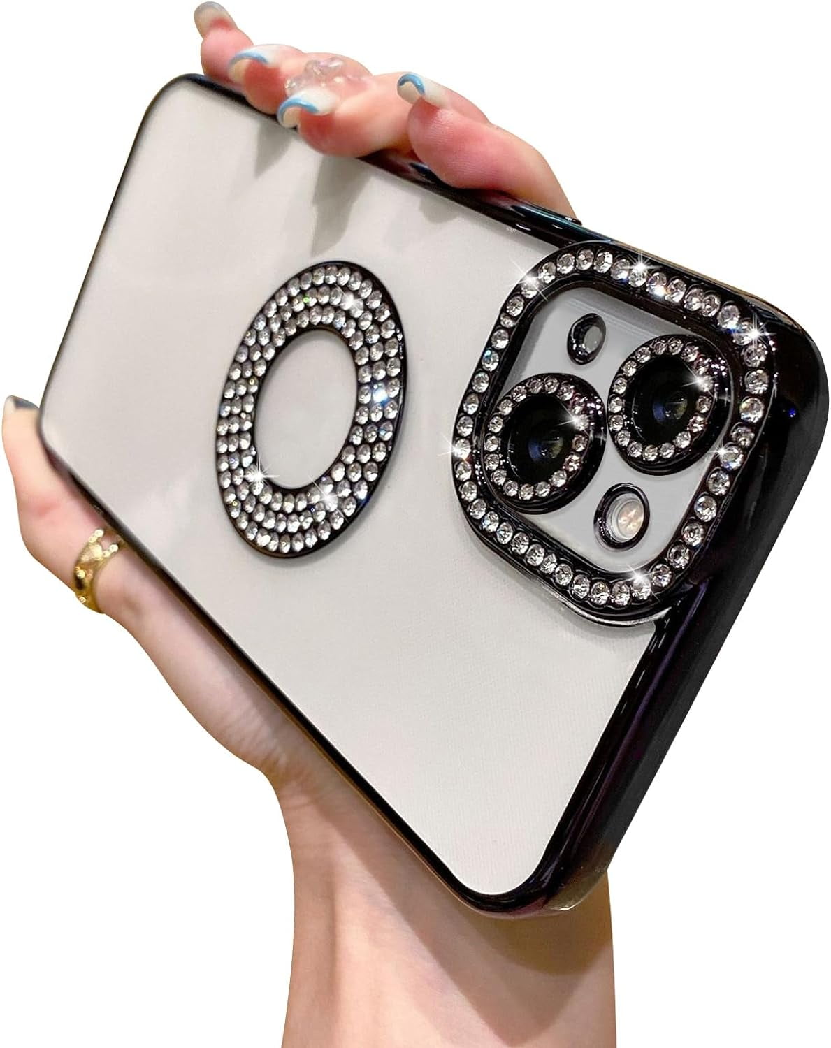 Compatible for iPhone 14 Case with Luxury Clear Plating Logo View ...