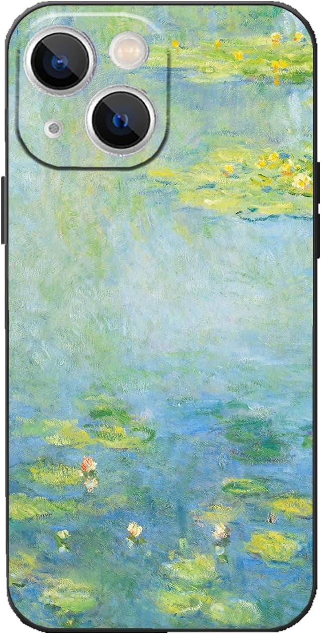 Compatible with iPhone 14 Case,Monet Water Lilies Green Blue Flowers Florals Art Aesthetic Phone ...