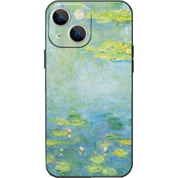 Compatible with iPhone 14 Plus Case,Monet Water Lilies Green Blue Art ...