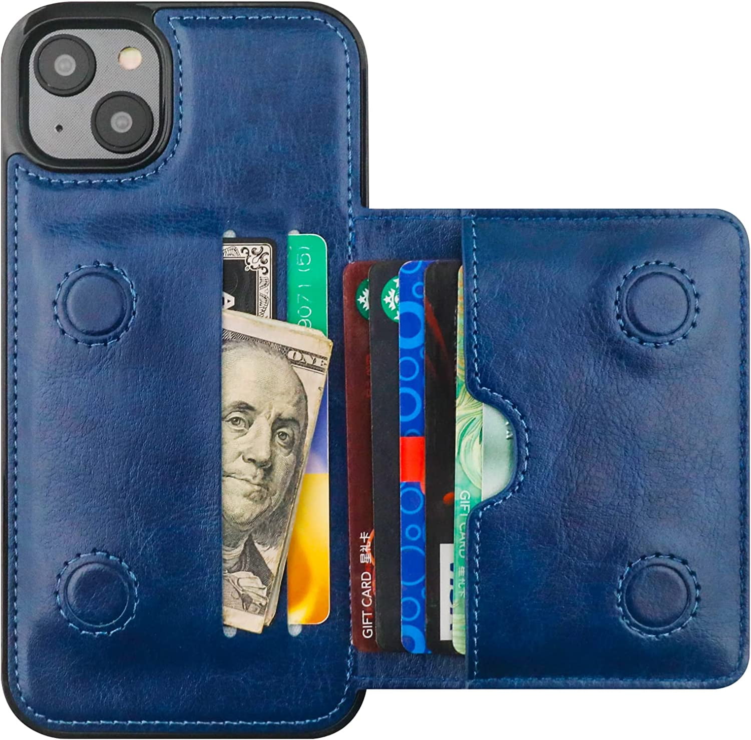 Compatible with iPhone 14 Plus Wallet Case Credit Card Holder, Premium ...