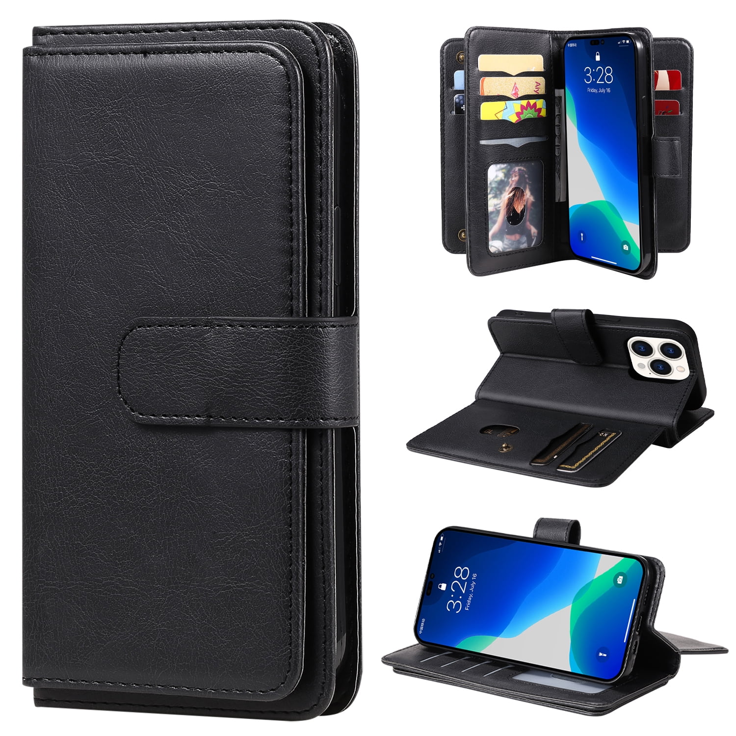 Compatible with iPhone 14 Pro Case Wallet with Card Holder[10 Card ...
