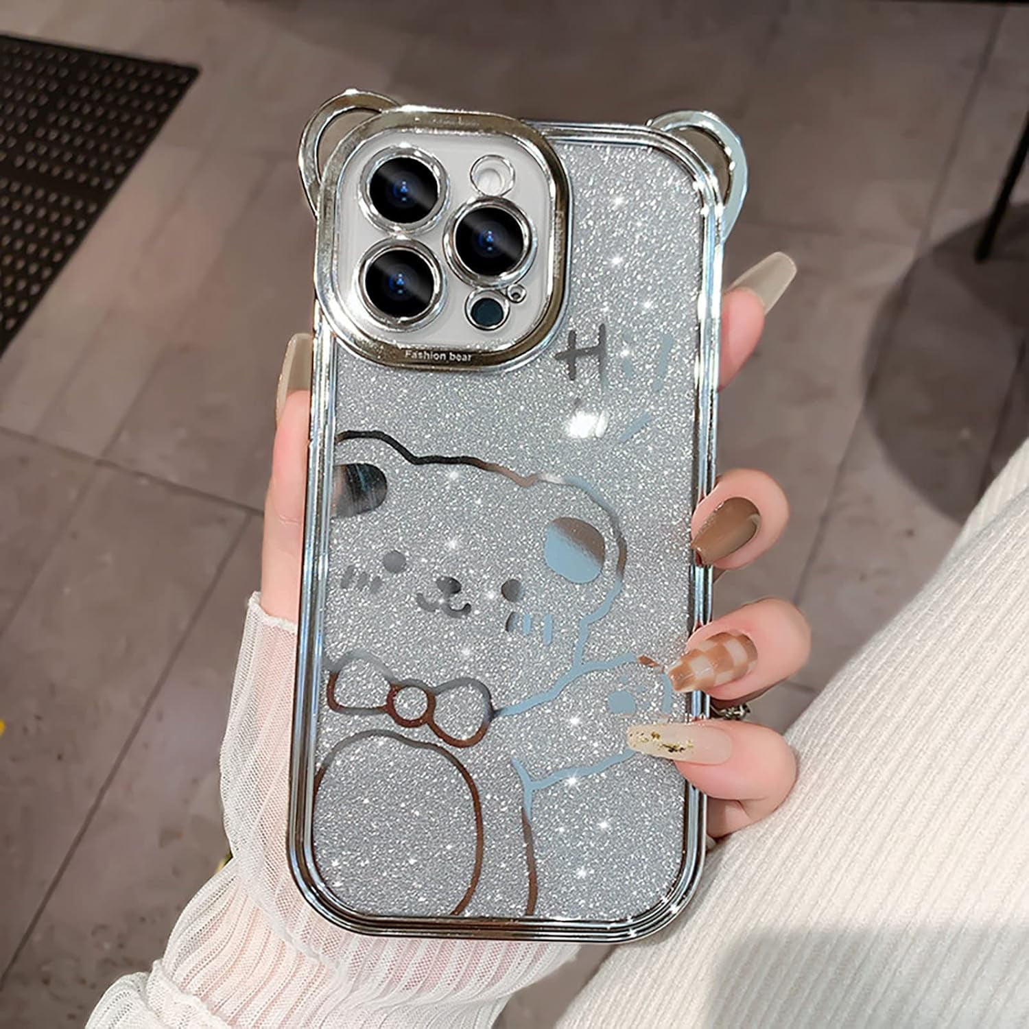 Compatible with iPhone 14 Pro Max Case Cute Cartoon Bear Phone Case 3D ...