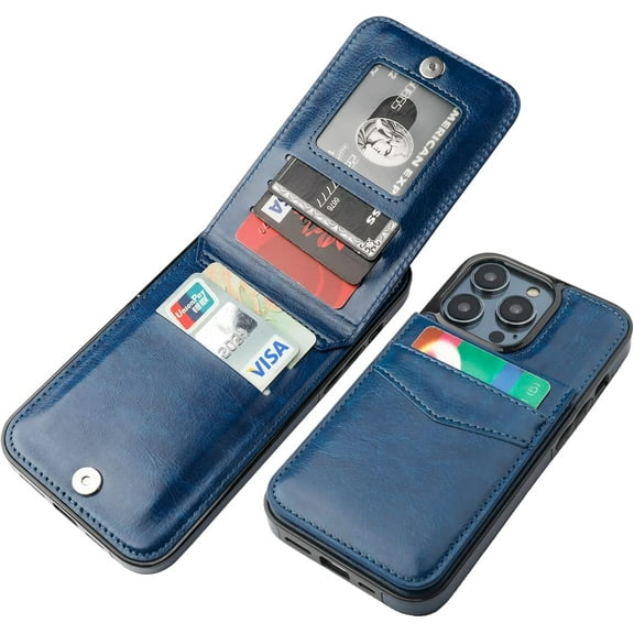 Case for iPhone 17 Pro, Leather iPhone 17 Pro Wallet Magnetic Book ...