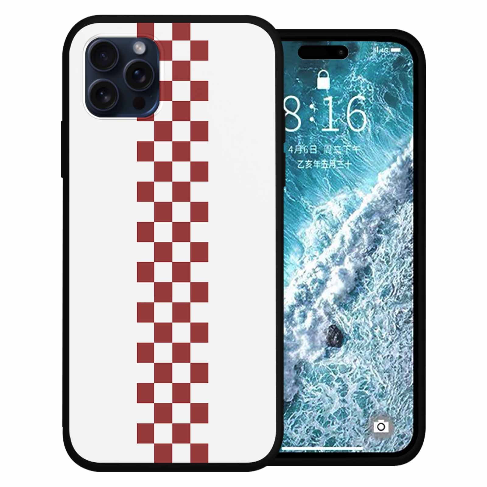 Compatible with iPhone 15 Case 6.1 inch, Minimalist Red Buffalo Check ...