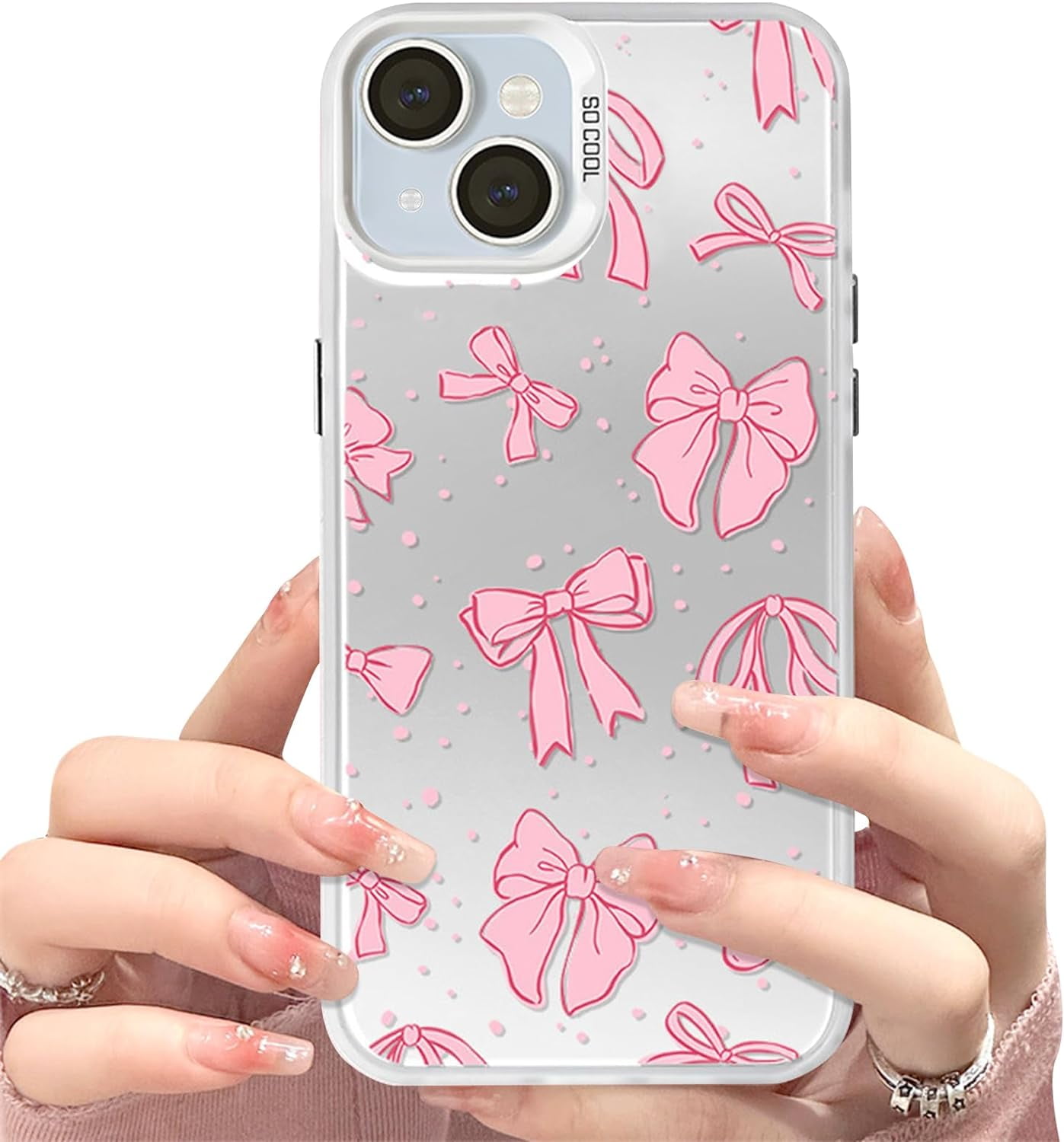 Compatible for iPhone 15 Case Glitter Laser Cute Bow Knot Ribbon Love ...