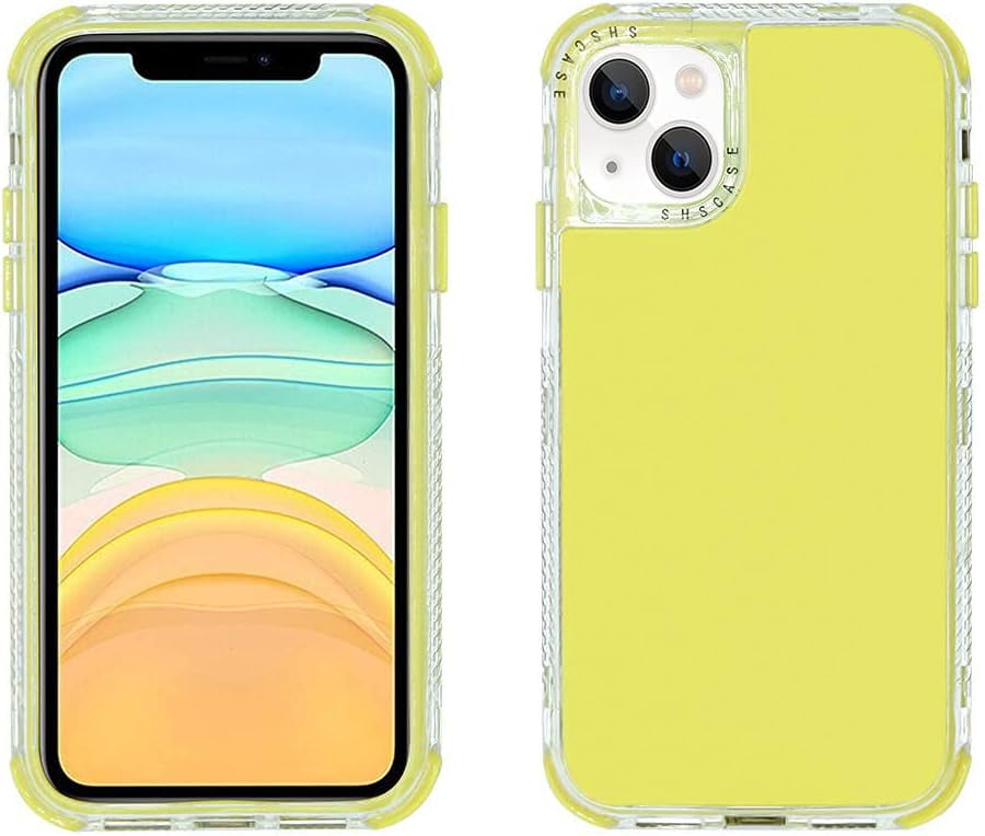 Compatible with iPhone 15 Clear Case, Neon Colors Three Durable Layers ...