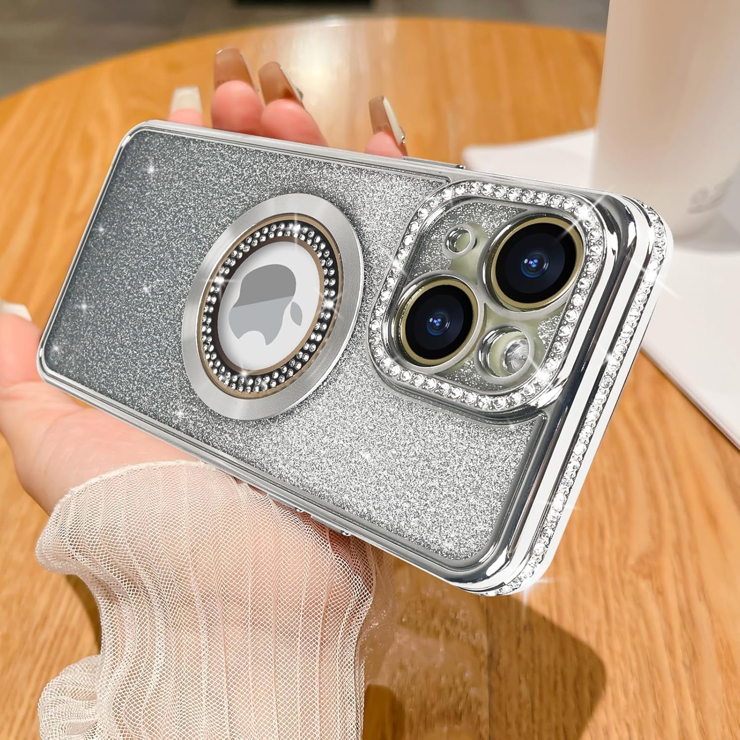 Compatible with iPhone 15 Magnetic Glitter Case Compatible with MagSafe ...