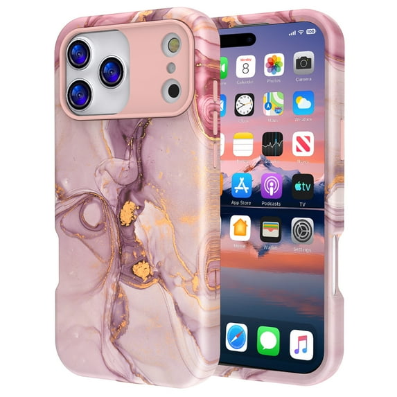 Compatible with iPhone 15 Marble Print Pattern Case, Hybrid Hard Shell ...