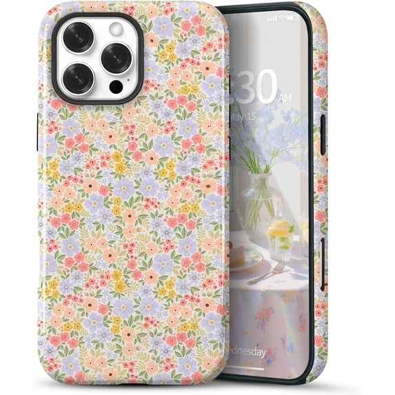 Compatible for iPhone 15 PRO MAX Case Cute Floral Print Simple Fashion ...