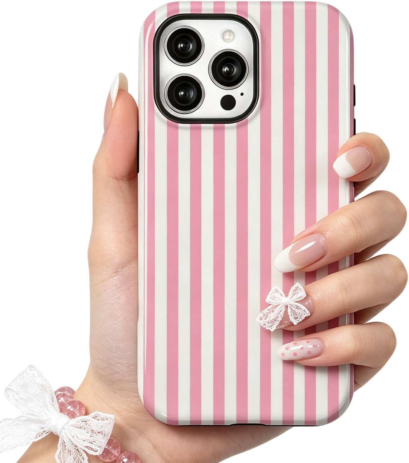 Compatible with iPhone 15 PRO MAX Case Cute Striped Pattern Simple ...