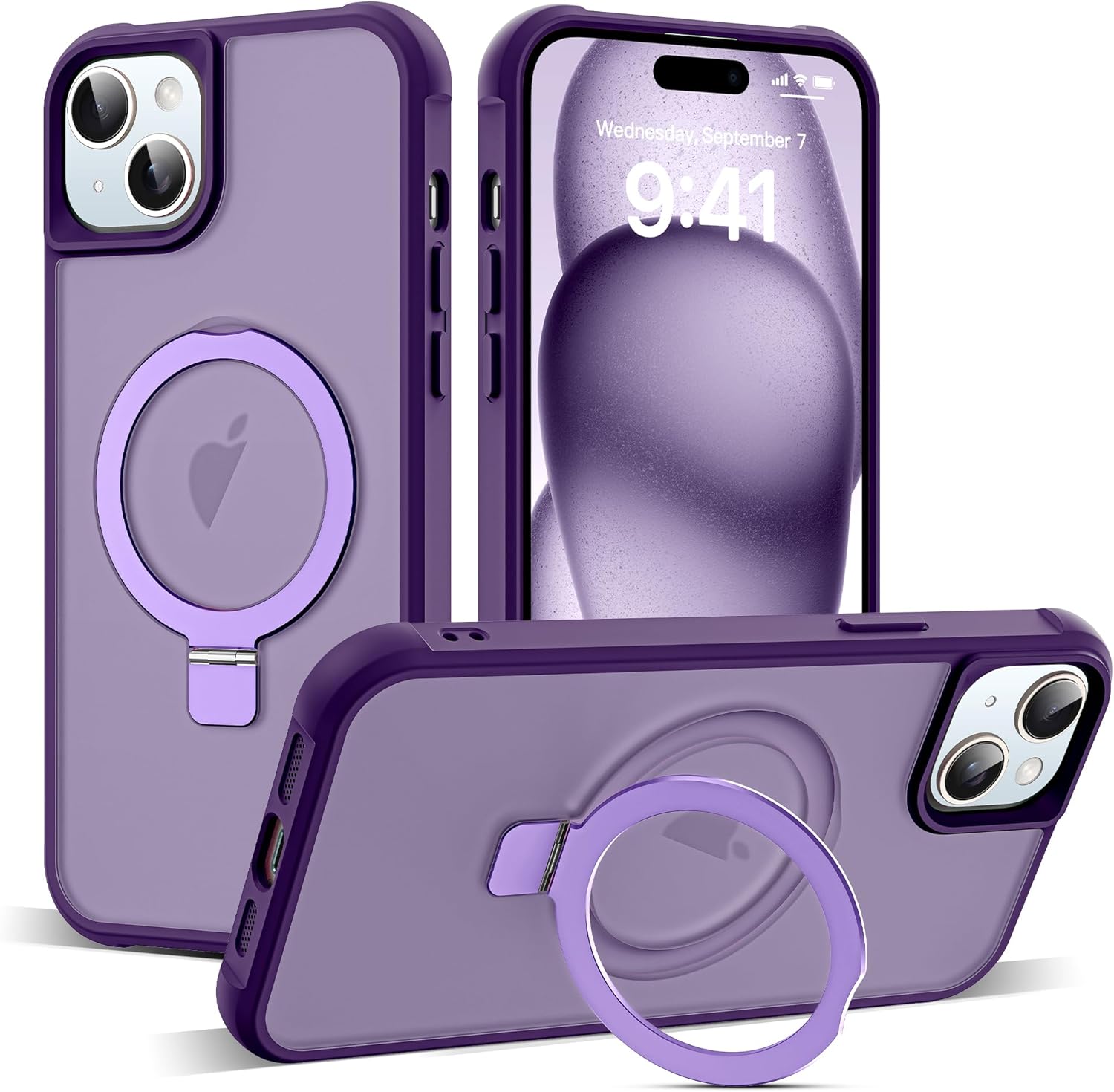 Compatible with iPhone 15 Pro Case with Invisible Magnetic O-Ring Stand ...