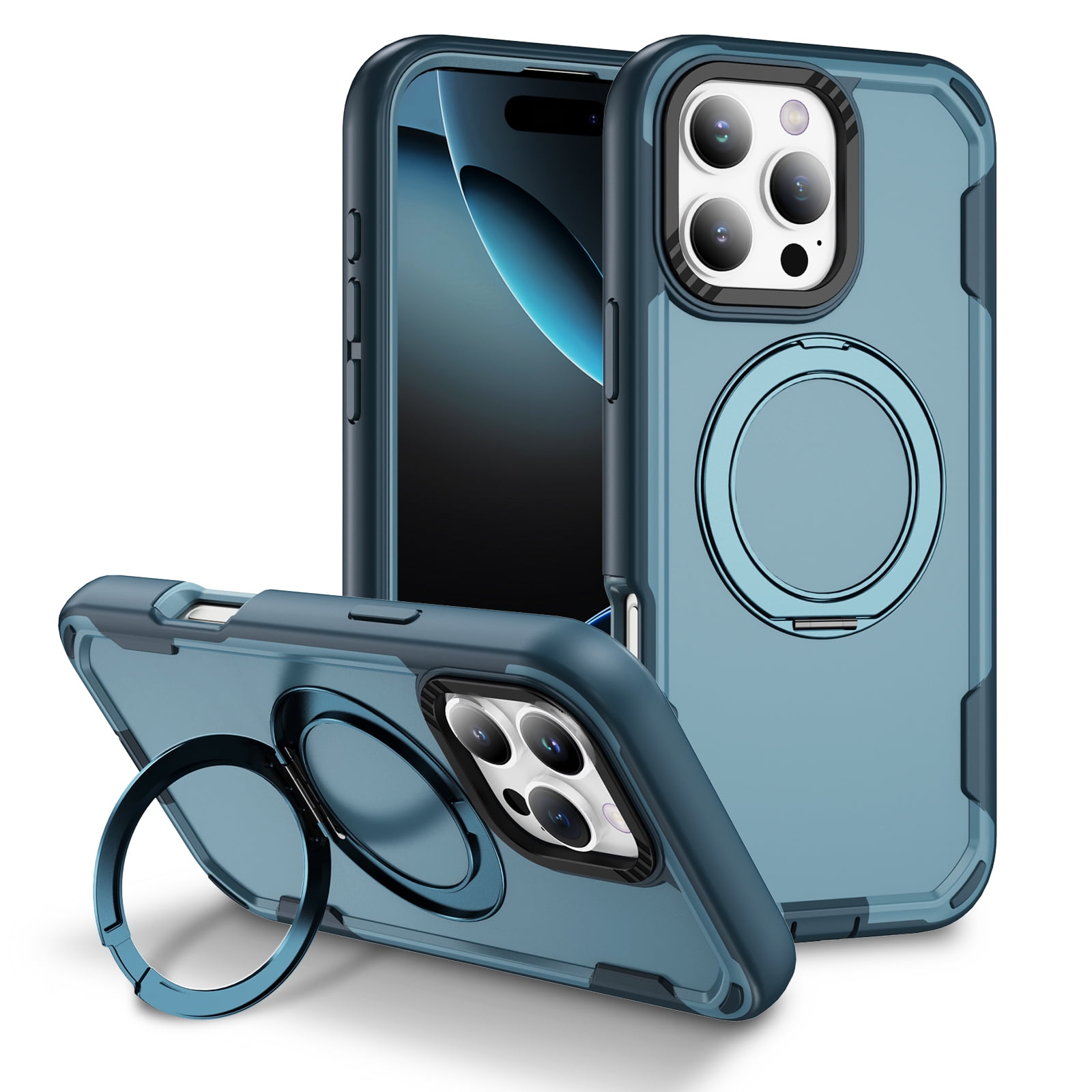 Compatible for iPhone 15 Pro Case with Invisible Magnetic Ring Stand ...