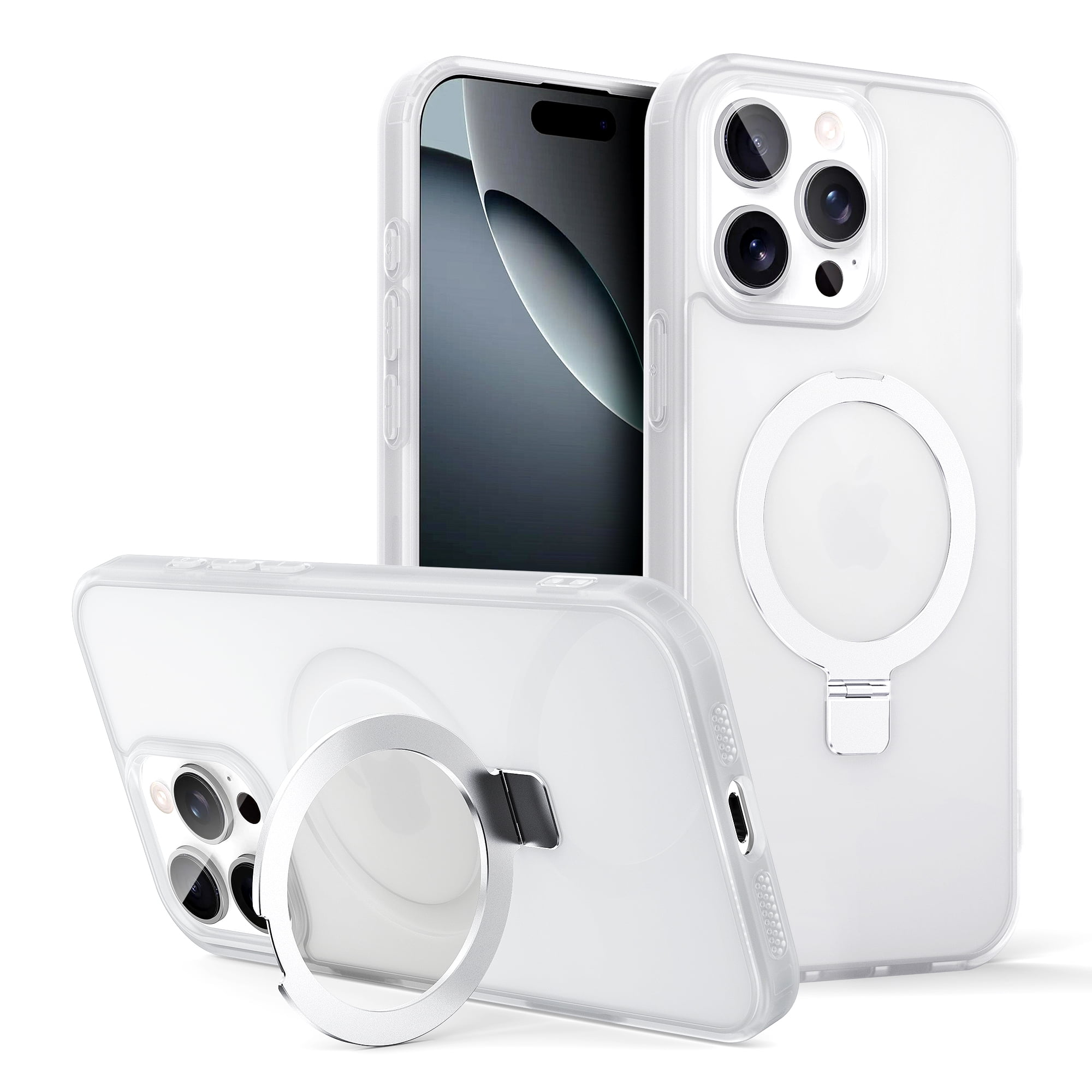 Compatible with iPhone 15 Pro Case with Invisible Magnetic Ring Stand ...