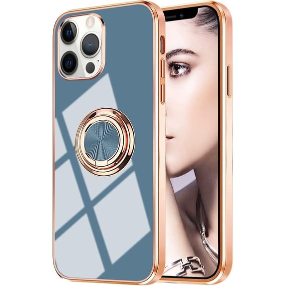 Compatible with iPhone 15 Pro Case with Ring Kickstand Holder 360 ...