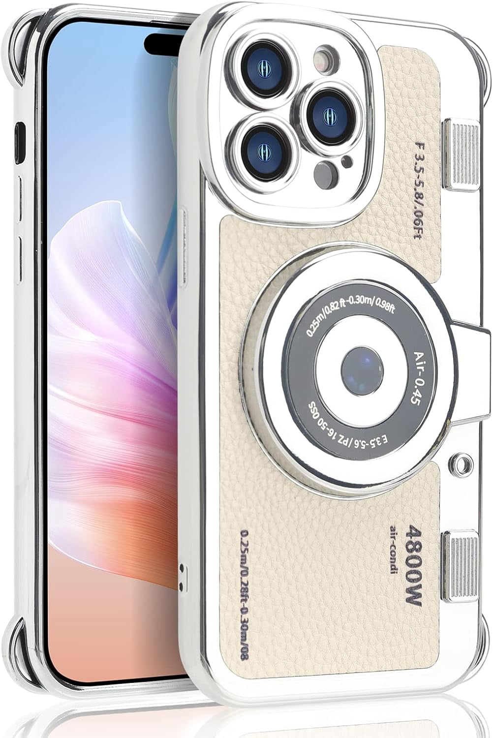 Compatible with iPhone 15 Pro Case with Strap Cute 3D Vintage Camera ...