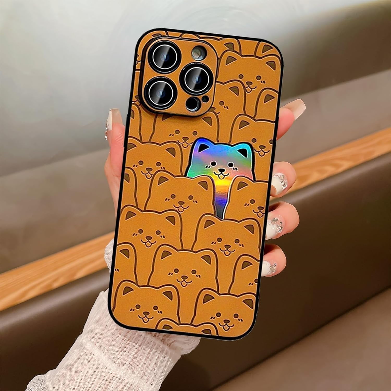 Compatible with iPhone 15 Pro Max 6.7" Phone Case Cute Laser Bear ...