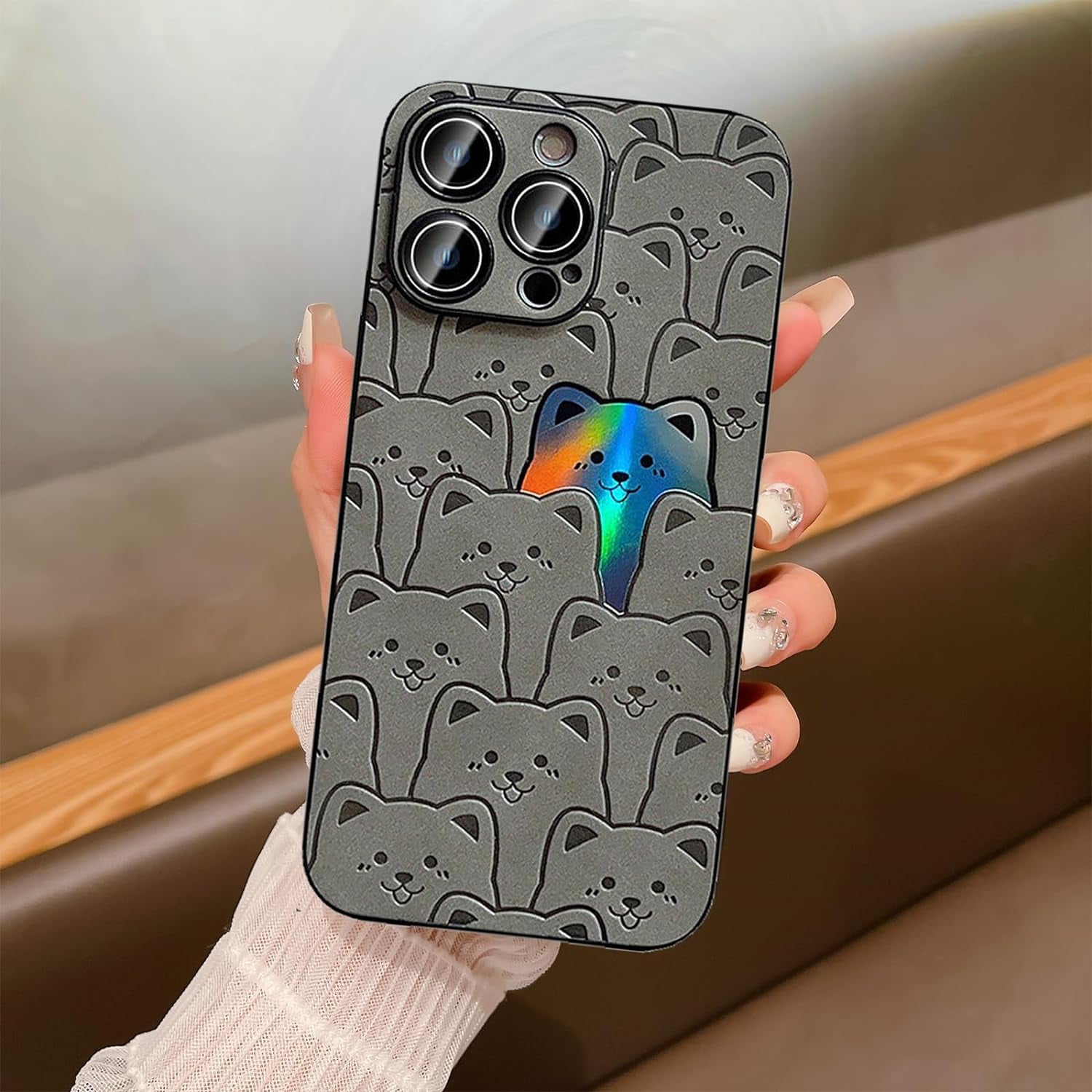 Compatible with iPhone 15 Pro Max 6.7" Phone Case Cute Laser Bear ...