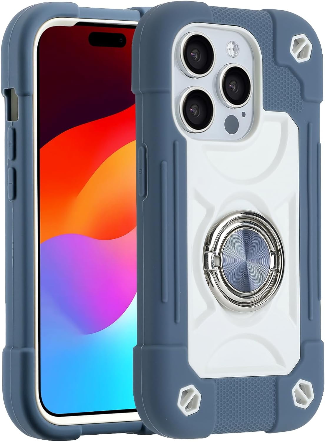 Compatible with iPhone 15 Pro Max Case 6.7 Inch with Double Ring Stand ...