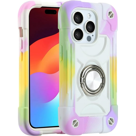 Compatible with iPhone 15 Pro Max Case 6.7 Inch with Double Ring Stand ...