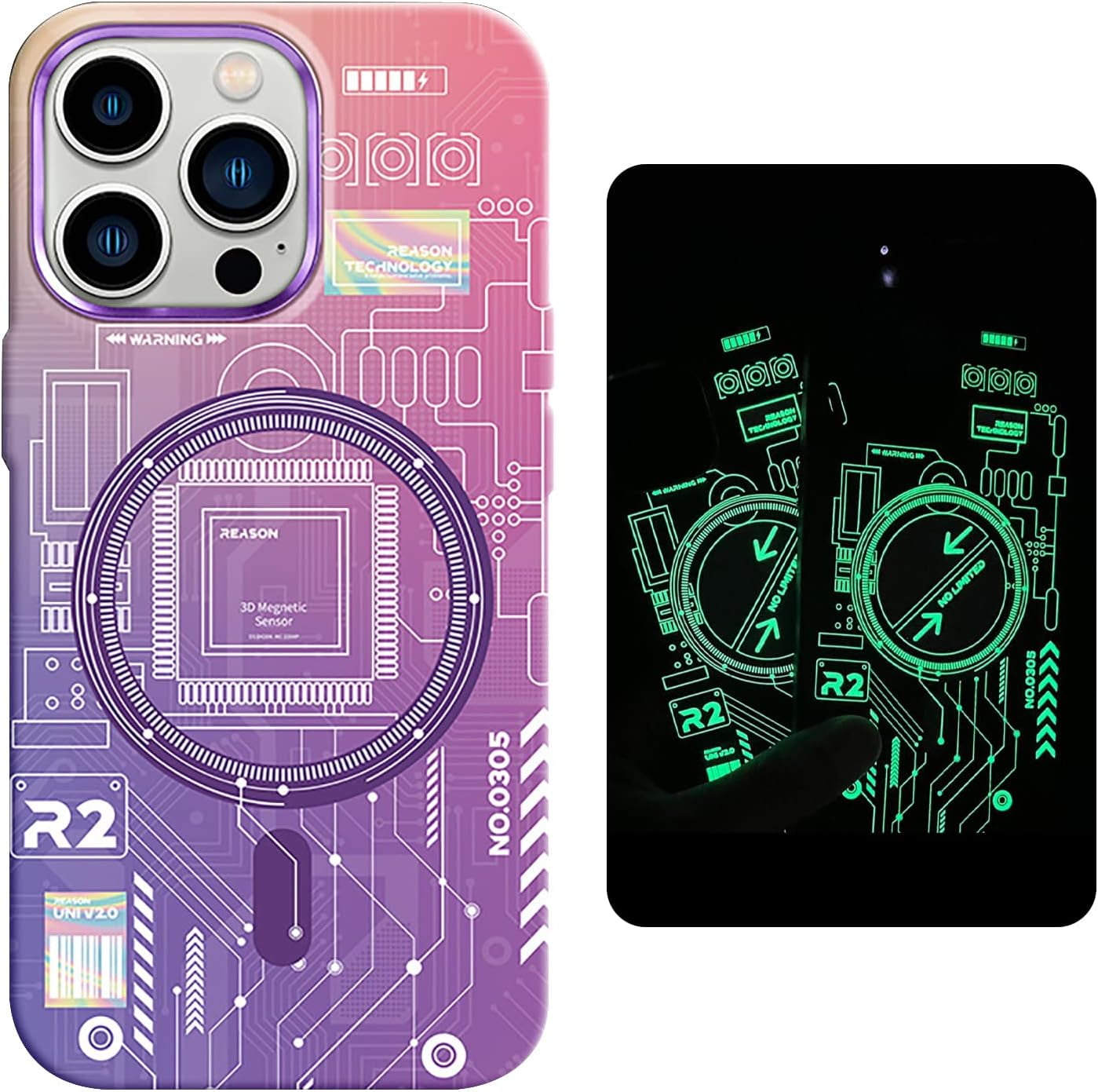 Compatible with iPhone 15 Pro Max Luminous Case Glow in The Darkness ...