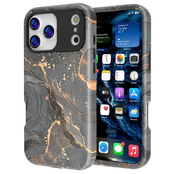 Compatible with iPhone 15 Pro Max Marble Print Pattern Case, Hybrid ...